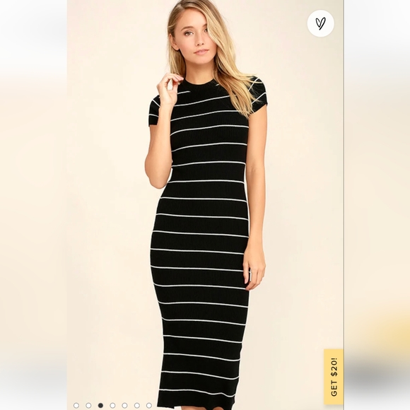 Lira | Dresses | Lira Black And White Striped Body Con Dress | Poshmark
